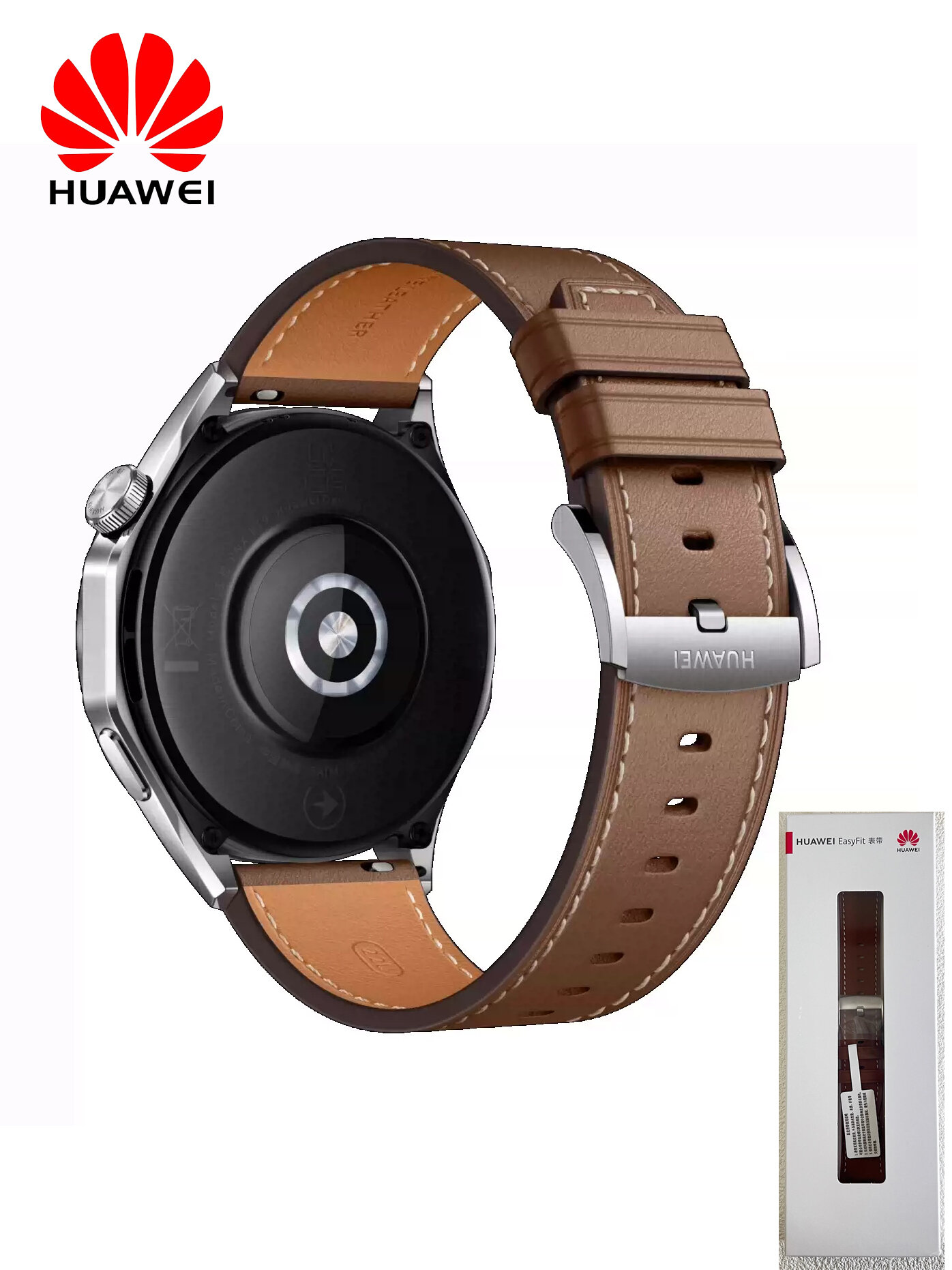 Бизнес-модель Huawei Camellia Brown С Ремешком Из Воловьей Кожи Коричневого Цвета, Для Huawei WATCH GT6 46mm, GT5 /GT4/GT3/GT2 46mm, Коричневый Кожа Ремешок