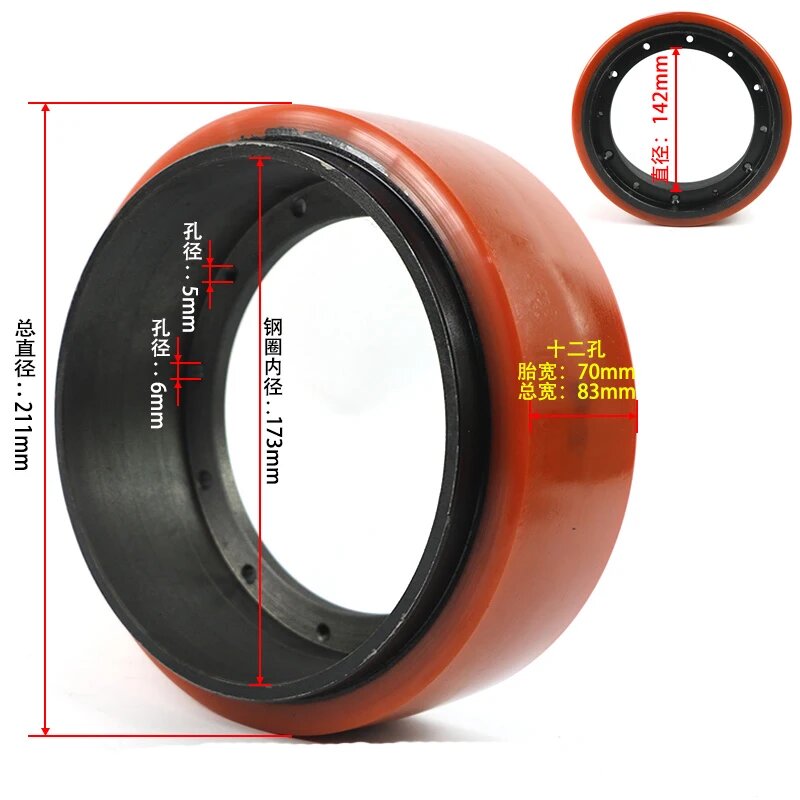 Электрическое колесо для вилочного погрузчика — приводное колесо из полиуретана с подшипником нагрузки для запасных частей для поддона