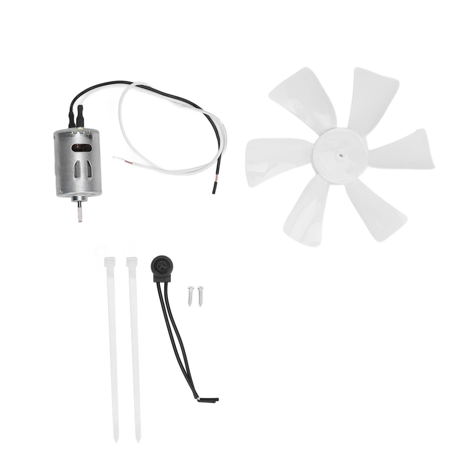 RV Vent Fan Blade Set Plastic 6in RV Ventilation Fan Blade with 12V Motor D Axes for Air Circulating