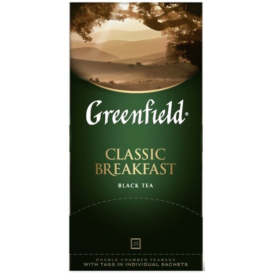 Чай Greenfield Classic Breakfast, черный, 25 пакетиков