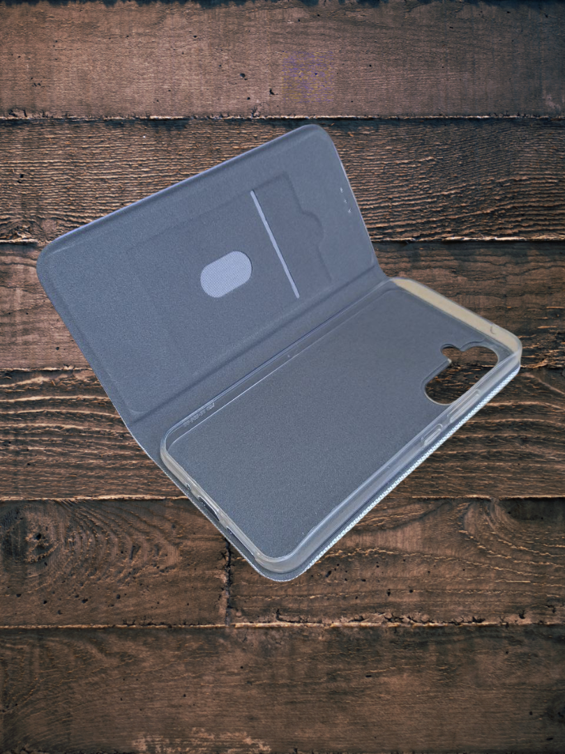 Защитный чехол книжка, Leather, для Samsung A54 5G 2023г серебряного цвета