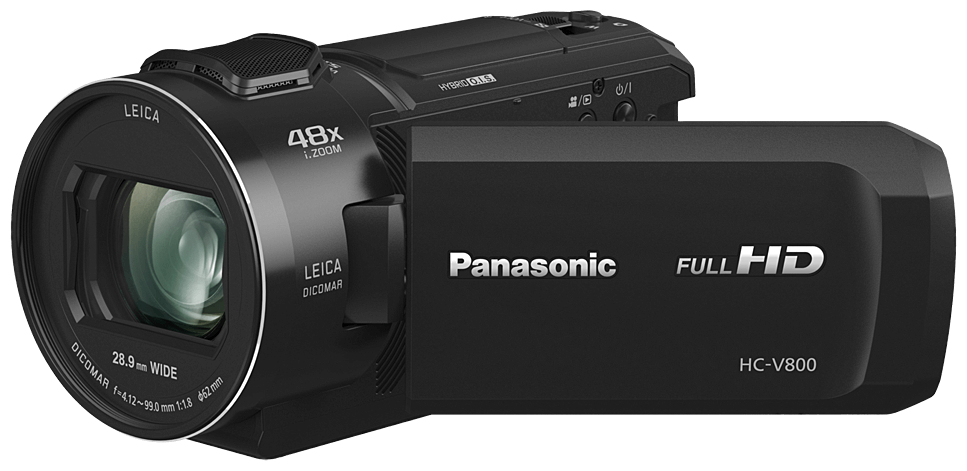 Full HD Видеокамера Panasonic HC-V800EE-K, 1/2.5" LEICA Dicomar, Hybrid O.I.S. Wi-Fi, черный
