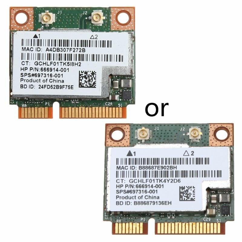 Беспроводной модем, Двухдиапазонная беспроводная сетевая карта HP BCM943228HMB + Bluetooth 4.0