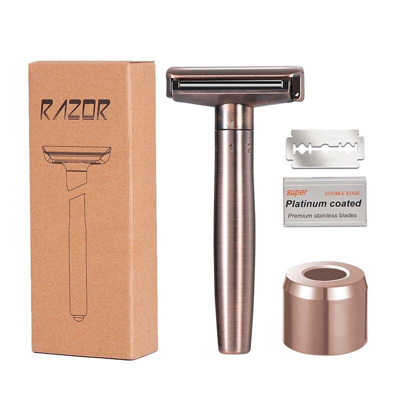 Новая ручная бритва Amazon, старомодный тип роликовой бритвы для мужчин, двусторонний держатель лезвий, металлическая бритва для бритья