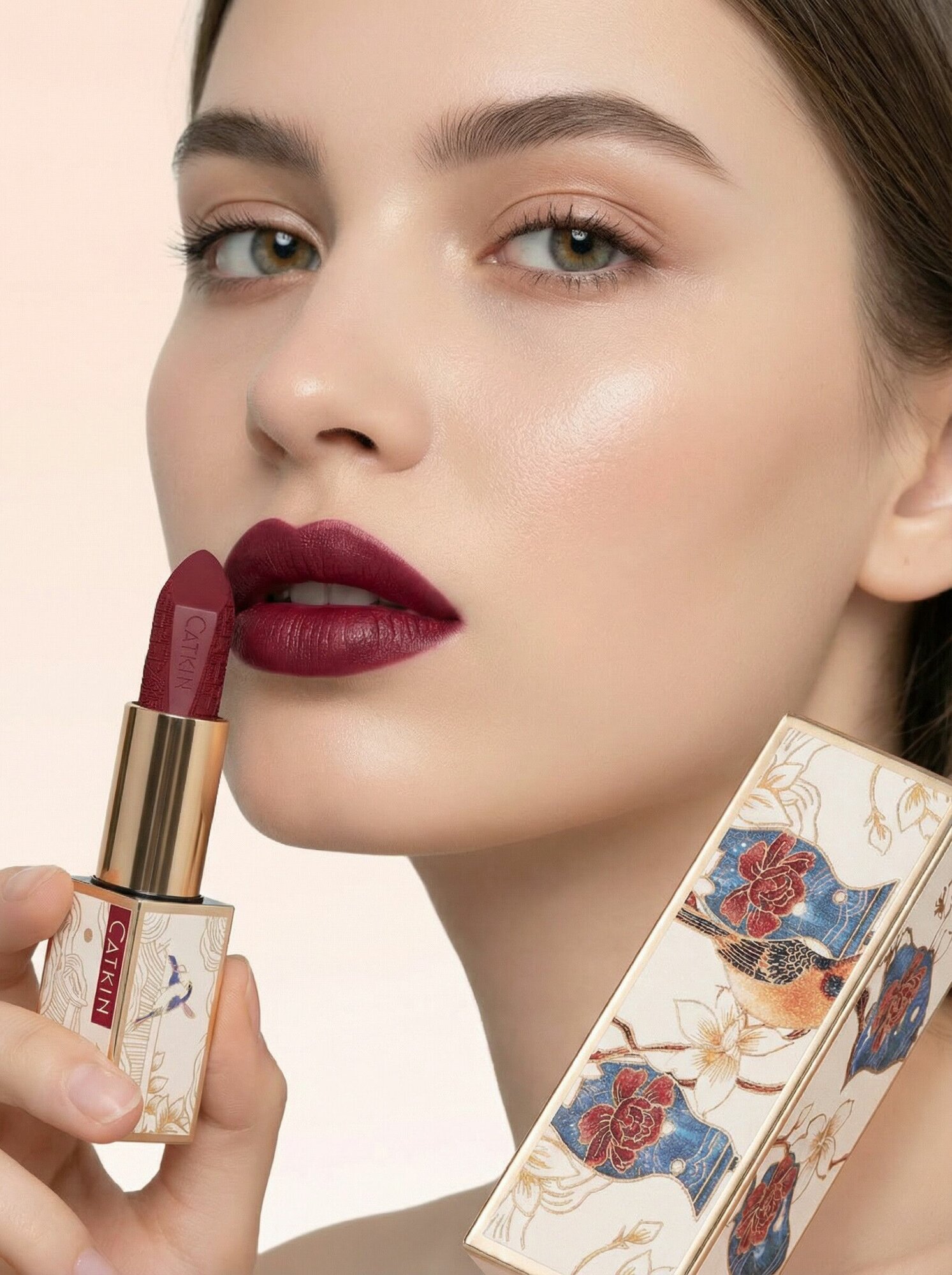 CATKIN Помада сатиновая для губ DREAMWORLD, тон C05 Soul Mate, красно-бордовый