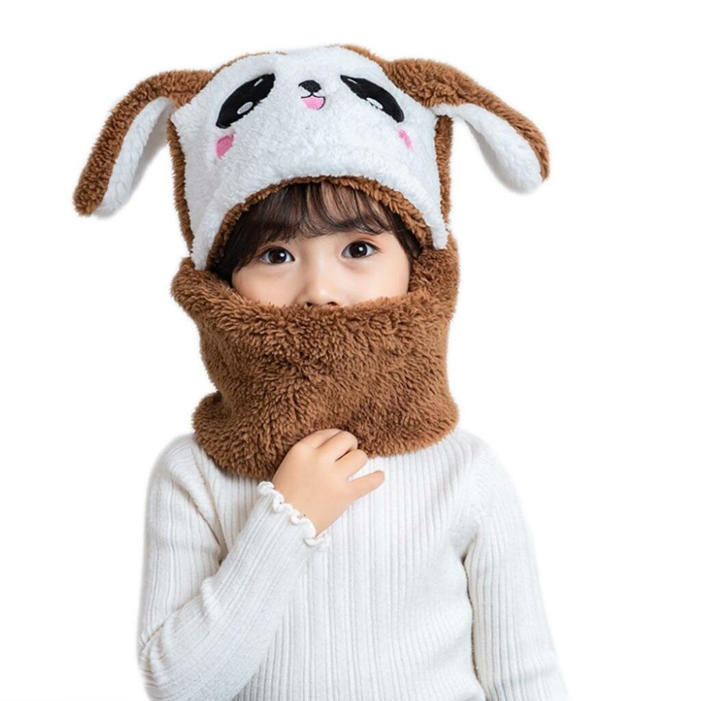 Зимняя балаклава с животными, Коричневый кролик - 5 7 лет