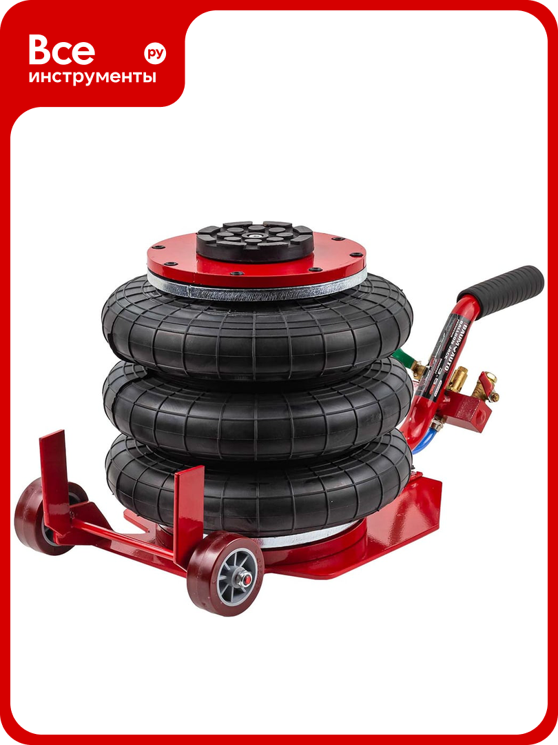 Домкрат подкатной пневматический BaumAuto 3,5т(6-12bar, h min 135мм, h max 420мм, 3 подушки, диаметр 270мм) BM-TRA3812(58552)