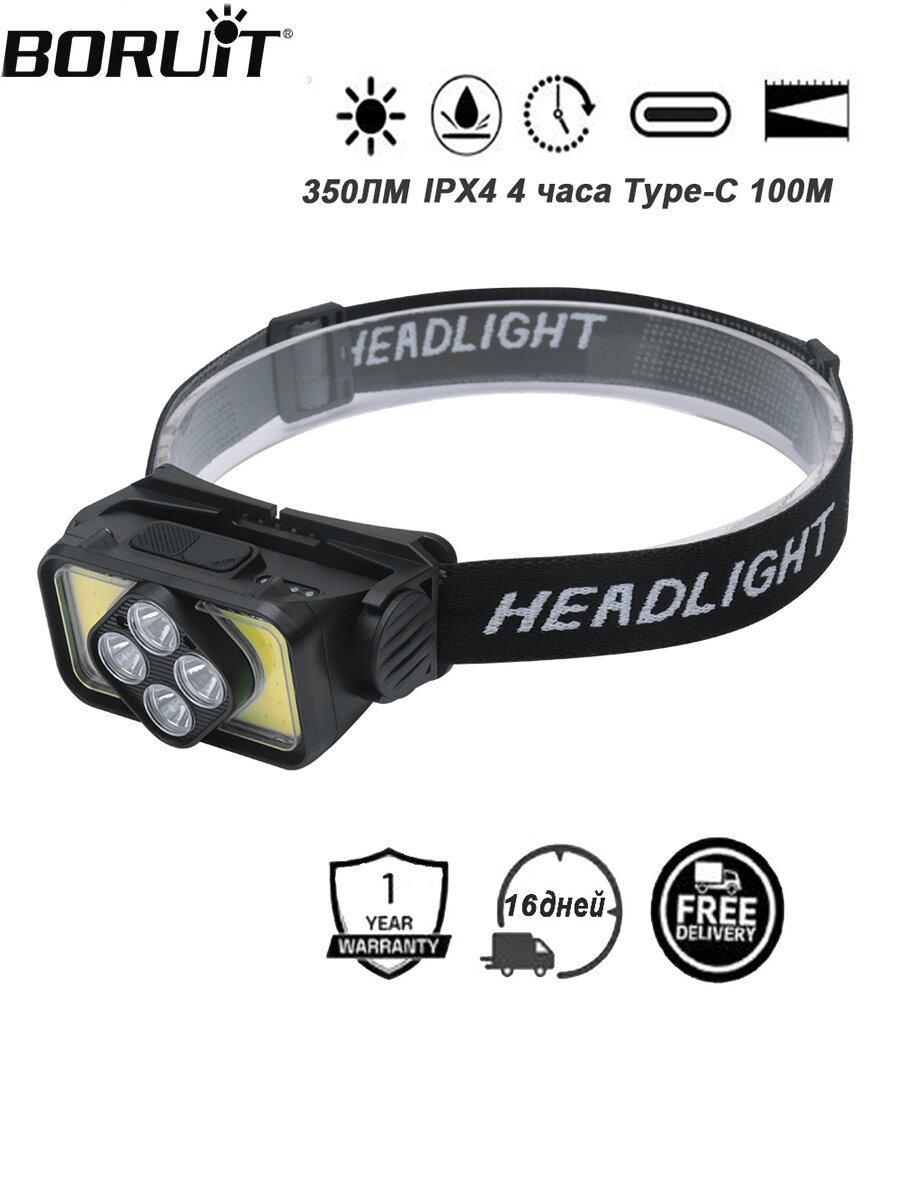 Налобный фонарь BORUiT K363