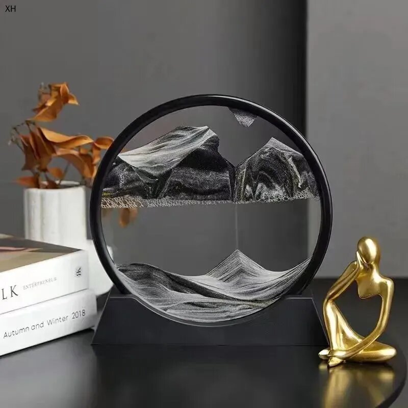 Картина песочная 3D интерьерная в белый рамке / Песочные часы антистресс / подарк