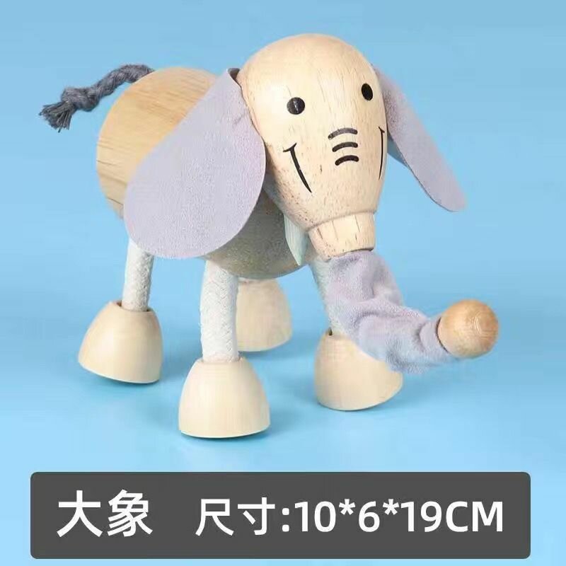 Современные минималистичные деревянные фигурки животных, имитированные шарнирные модели животных, экологически чистые куклы из массива дерева, детские деревянные игрушки.