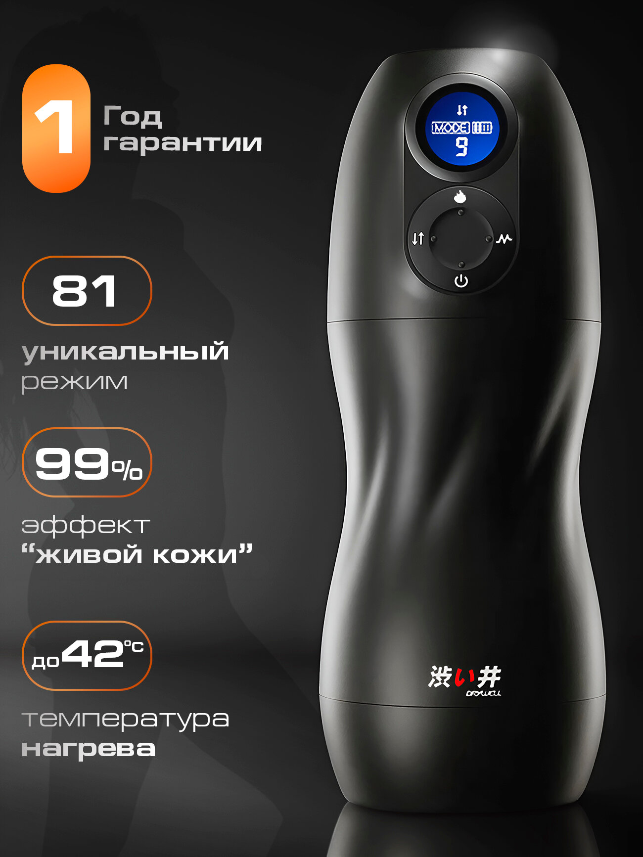 Мастурбатор мужской автоматический вакуумный с подогревом, вагина / рот DRYWELL