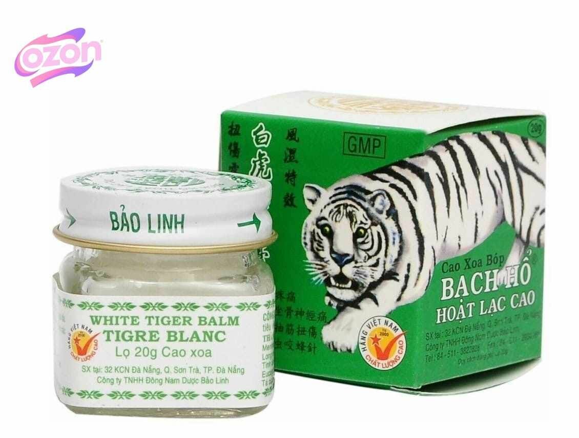 White Tiger Balm, Бальзам Белый Тигр / Мазь для тела Белый Тигр, 20 гр, Вьетнам