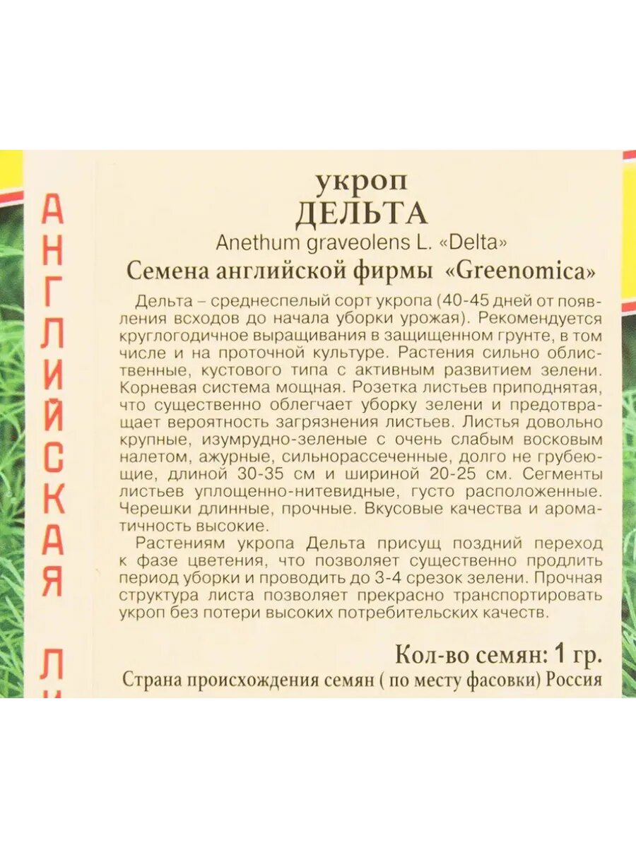 Семена Укроп «Дельта» — фото 1