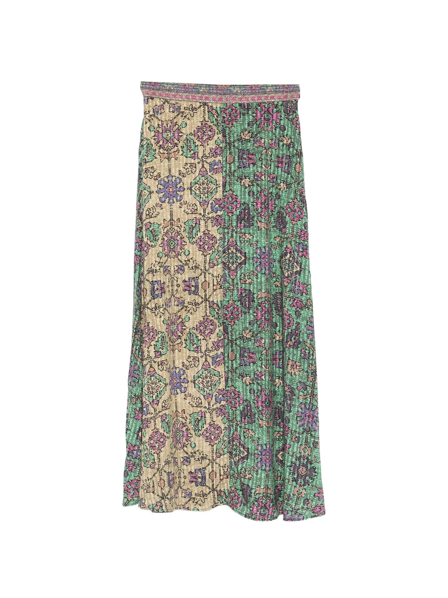 Юбка Geometric-print pleated midi skirt