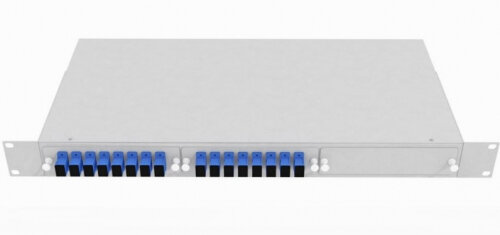 Кросс оптический стоечный Toplan 19", 12 SC/UPC адаптеров, одномодовый, 1U, серый, укомплектованный,