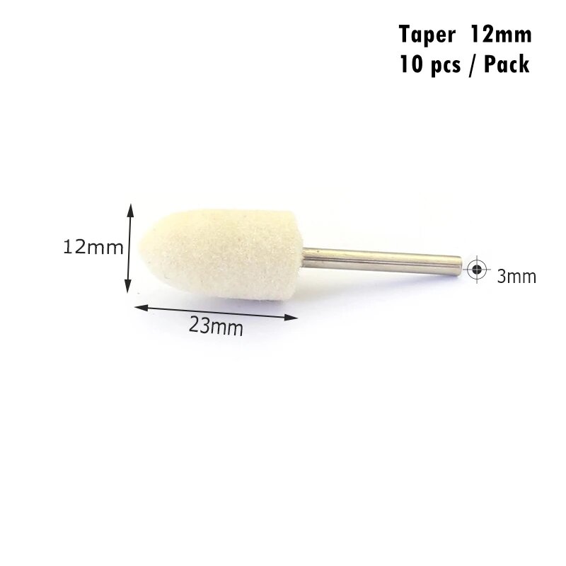 Войлочные бобы 12mm Bullet, 10 шт, хвостовик 3 мм