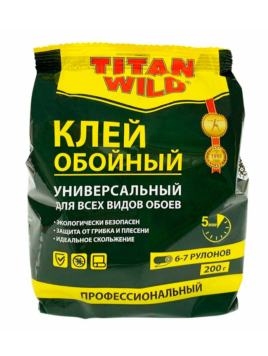 Титан Wild клей обойный, универсальный, для всех видов обоев, пакет, 200 гр