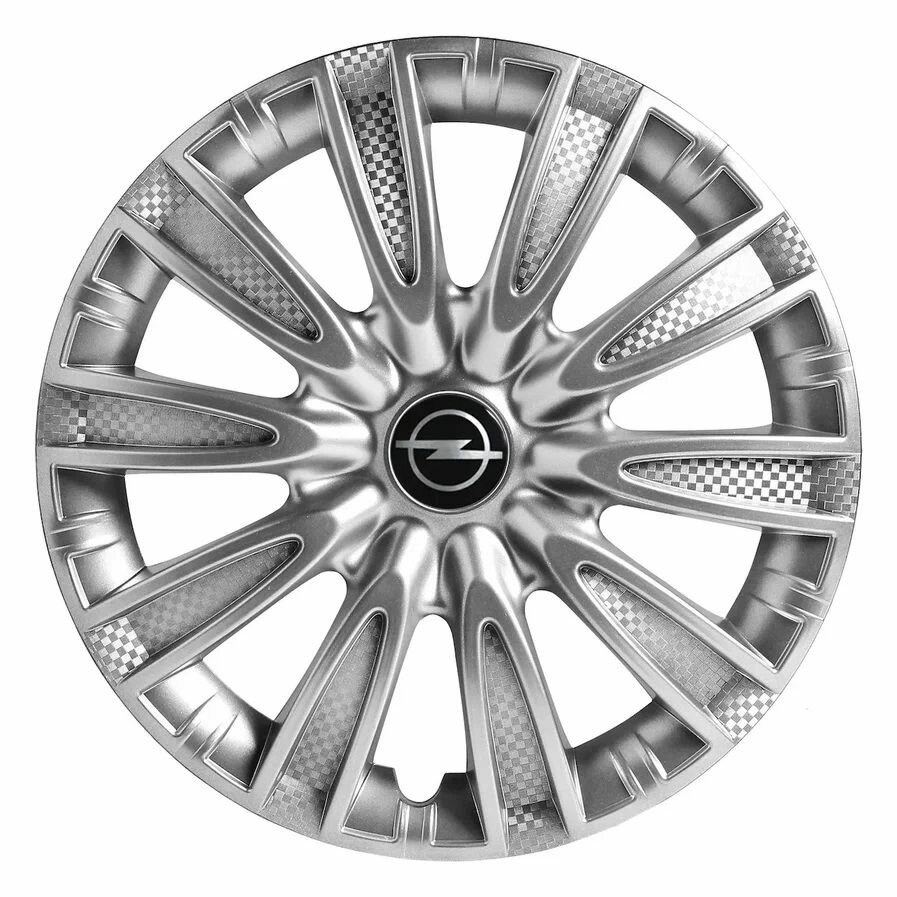 Колпаки ОПЕ торнадо R14", серебристый карбон, 4 штуки