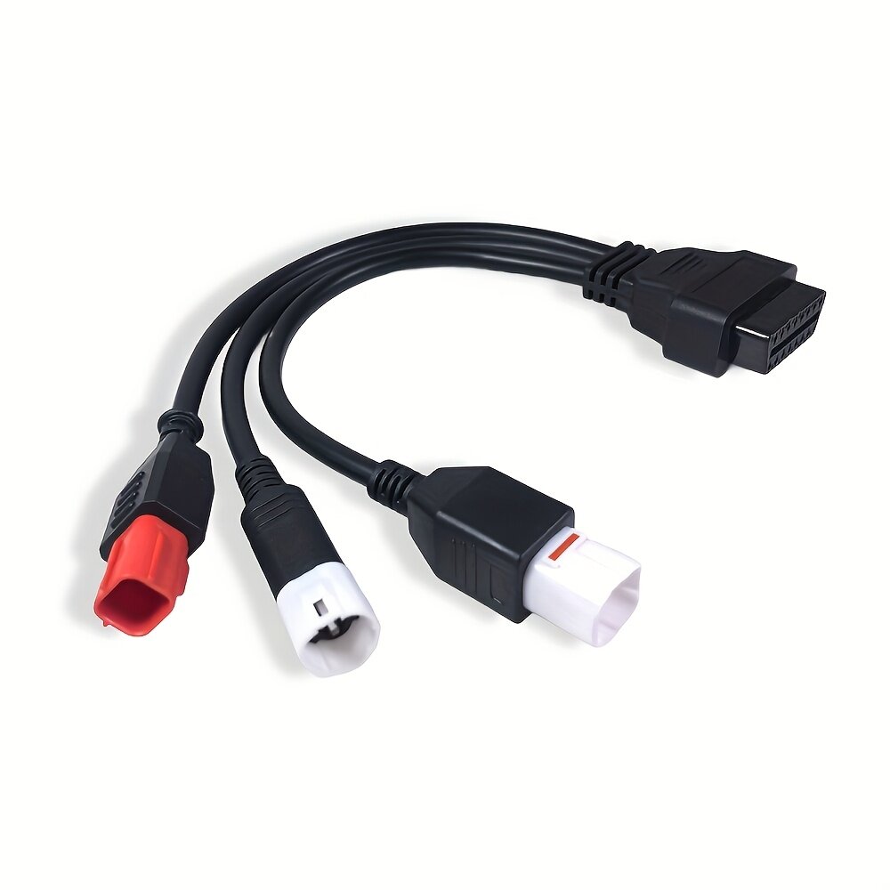 Кабель диагностический OBD2 для мотоцикла, 16-pin на 3-pin/4-pin/6-pin преобразователь, 3-в-1 адаптер, без батареи, ≤36V