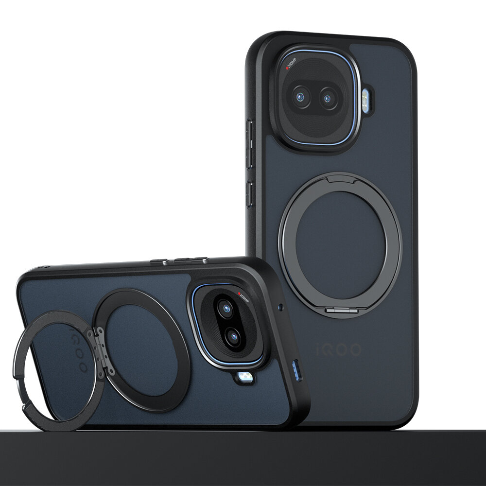 Чехол с вращающимся кольцом на 360 градусов для Vivo IQOO Z11 Turbo / IQOO 15R, из прочного поликарбоната и ТПУ, ударная защита военного уровня, защита камеры с магнитным креплением