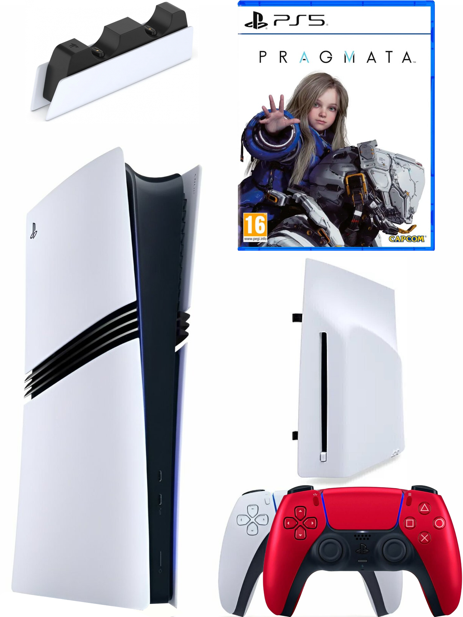 Игровая приставка Sony PS 5 Pro Digital Edition+Зарядная станция+ Дисковод +2-ой геймпад+Pragmata ,2Tb SSD