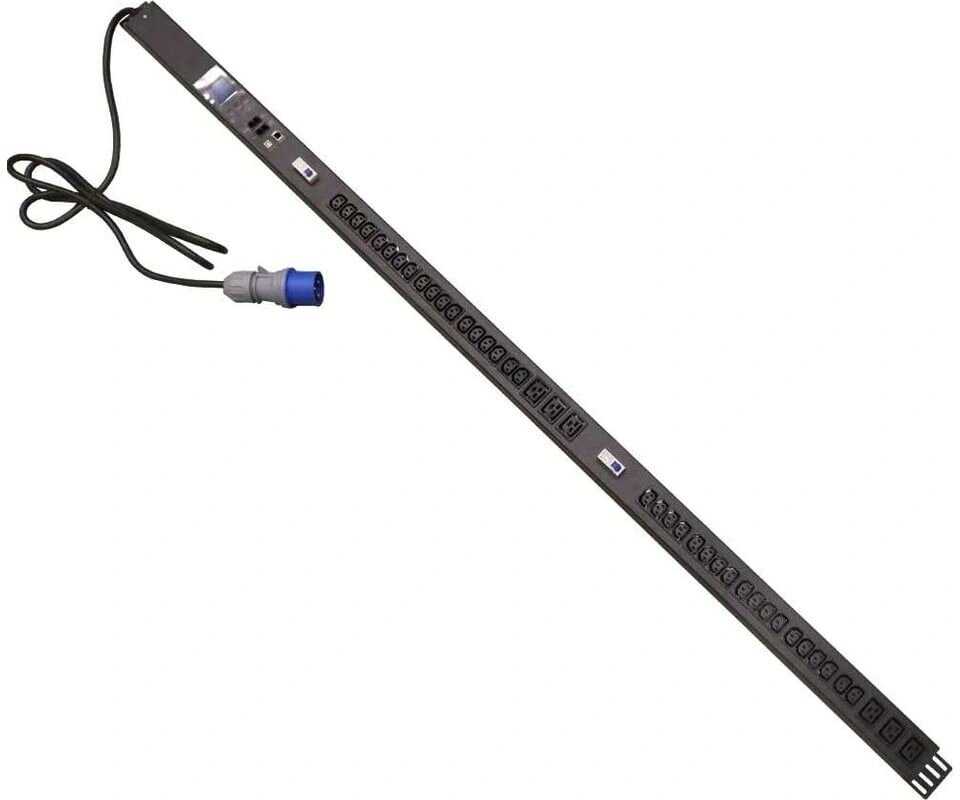 Блок распределения питания Lanmaster TWT-PDVMT1-6X36-32A верт. размещ. C19 C13 с мониторингом 32A IEC