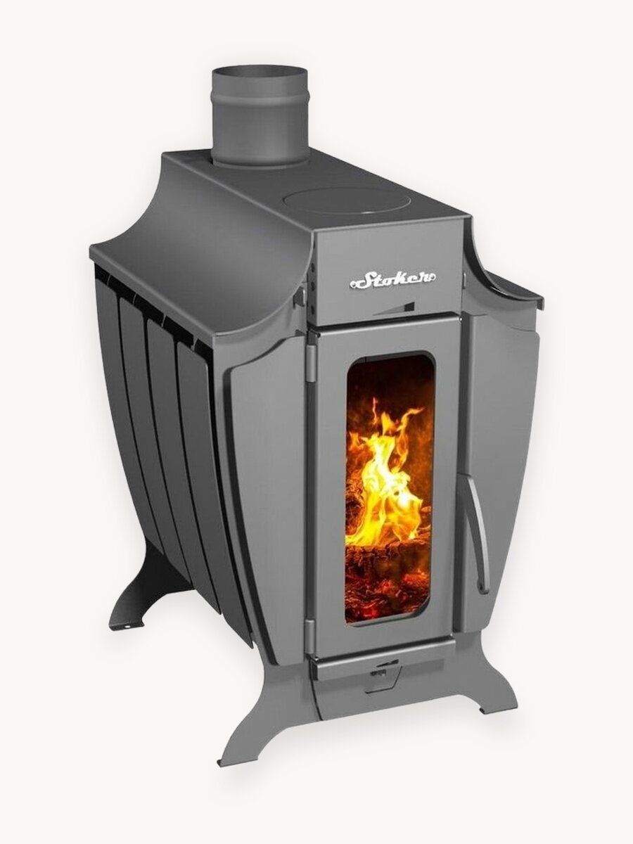 Ермак Stoker 100-G печь газо-дровяная , длительного горения , с возможностью работы на газе