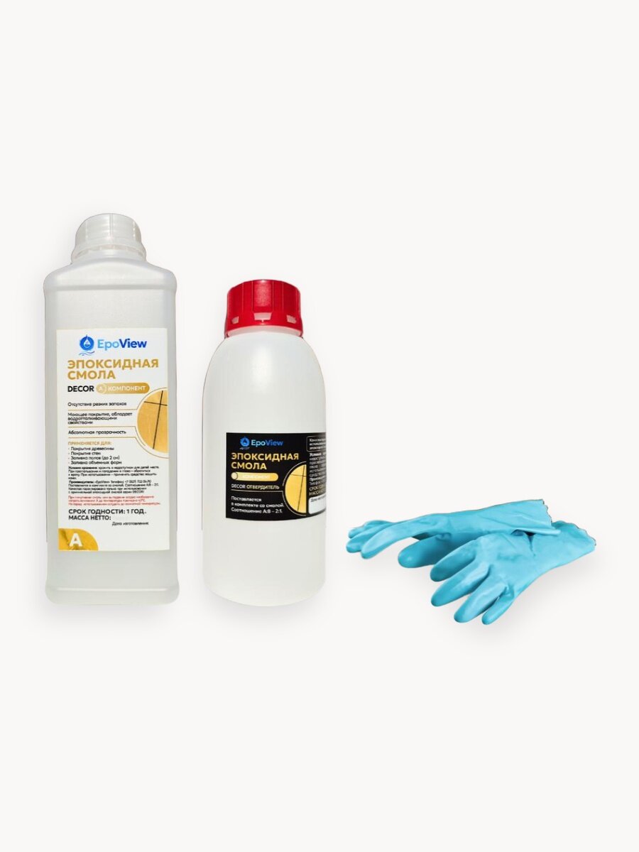 Эпоксидная смола 1,5кг EpoView DECOR для творчества, покрытия стен, полов, каменного ковра