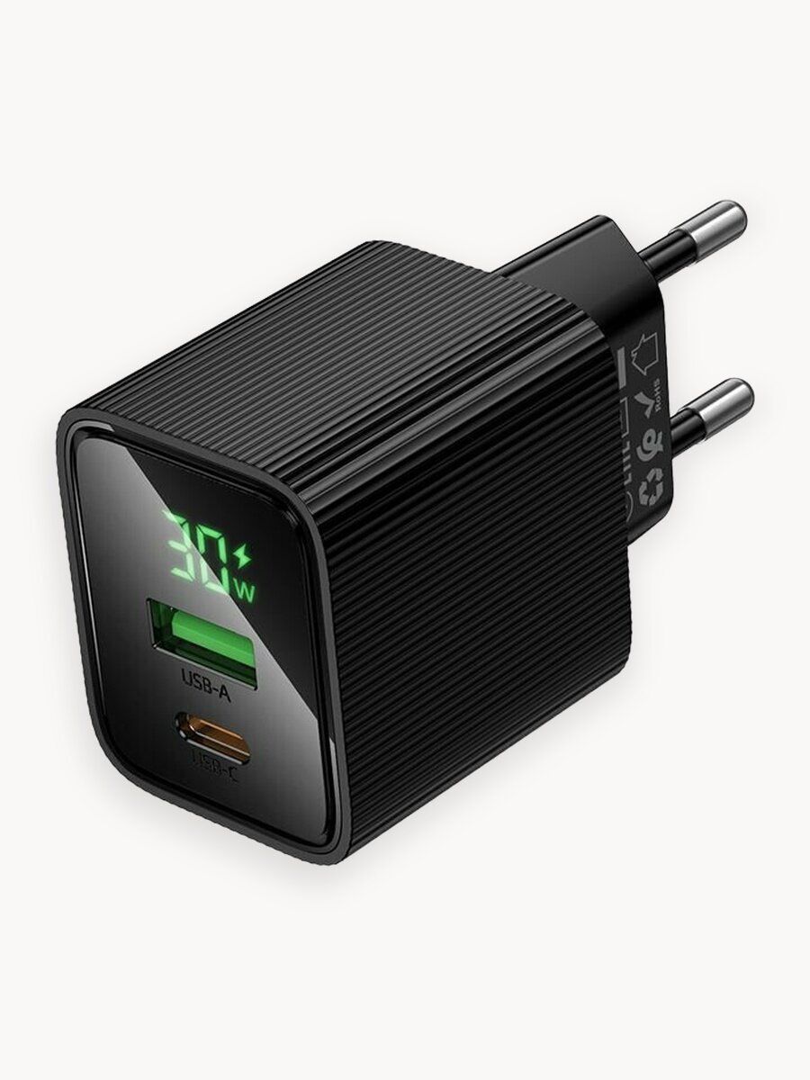 Зарядный блок премиум-класса PD30W + QC3 с экраном