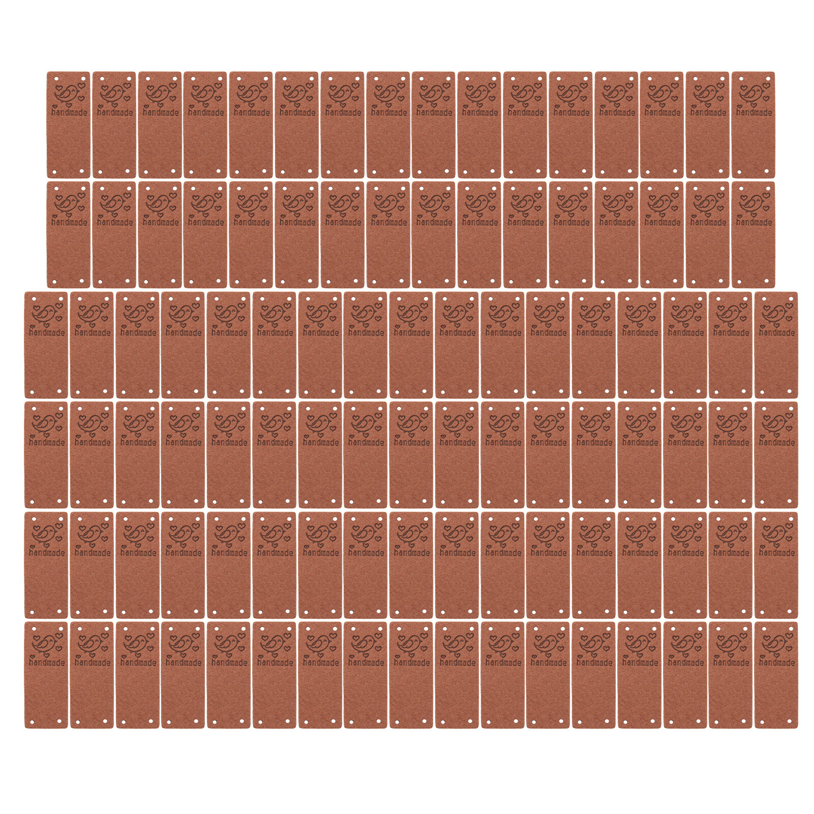 100 шт. бирки из искусственной кожи с птичьим цветом, ручная работа, мягкие, 4 отверстия, полезные аксессуары для кошелька, шляпы (темно-коричневый)