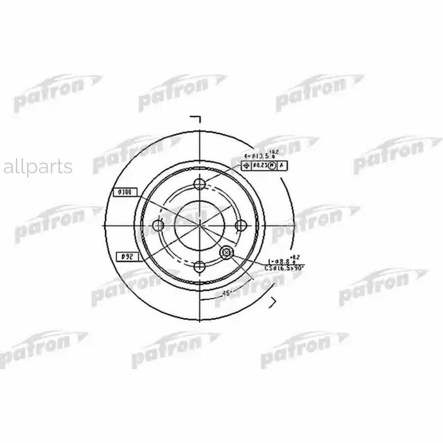 PATRON PBD1696 Диск тормозной задн VOLVO: 440 K 88-96, 460 L 88-96, 480 E 86-96