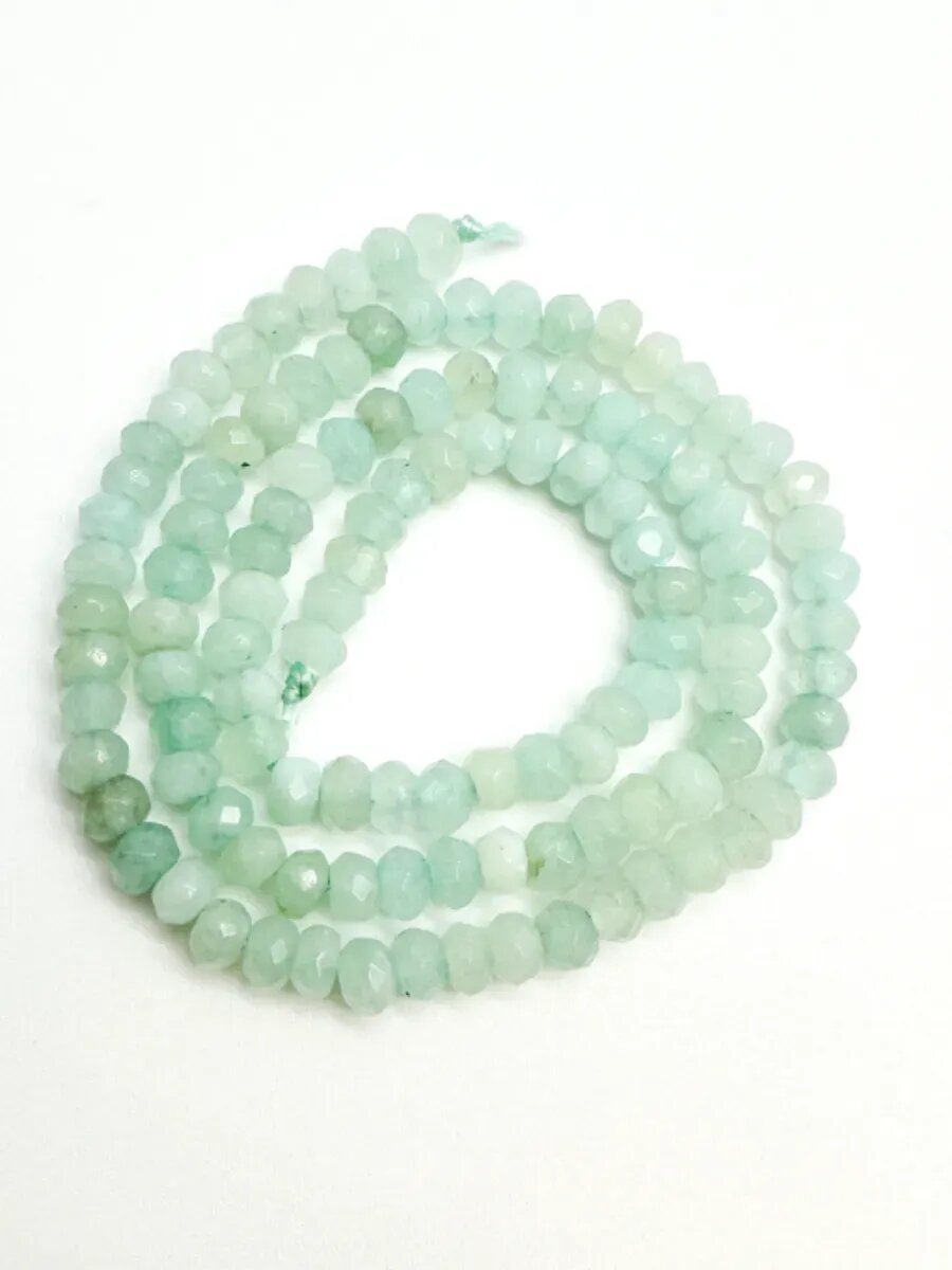 1077 Эксклюзивные агатовые мятные камушки 3x4мм 1 шт. хит А+