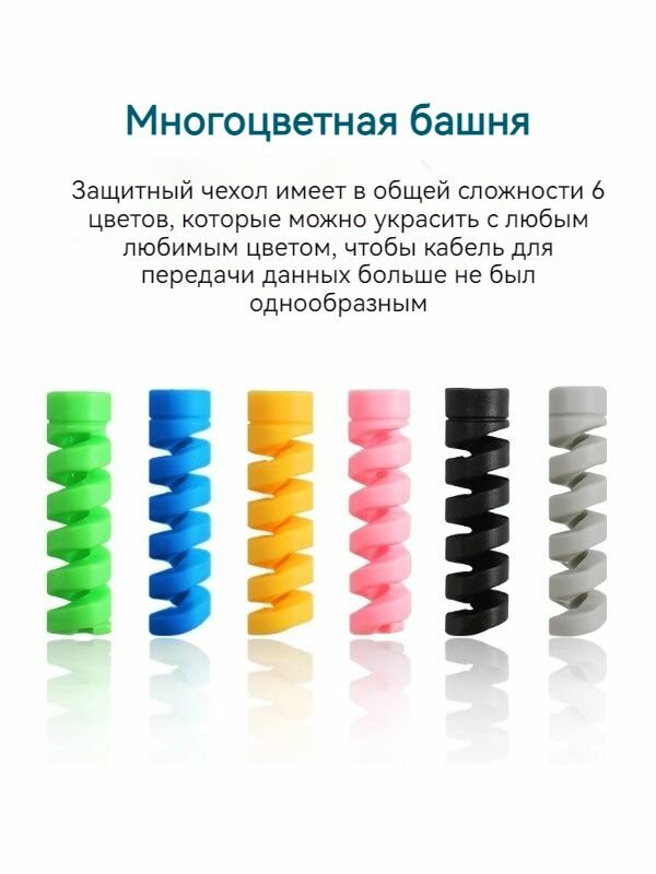 Защита провода зарядки от излома комплект пружинок ,4 шт.
