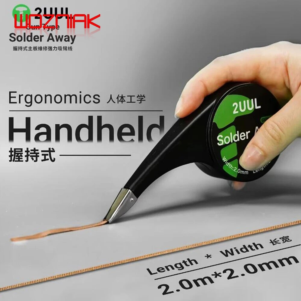 2UUL DW21, паяльная лента, противоожоговая конструкция, оловянная поглощающая проволока, 2020, оловянная лента, остатки припоя, чистящая медная полоса