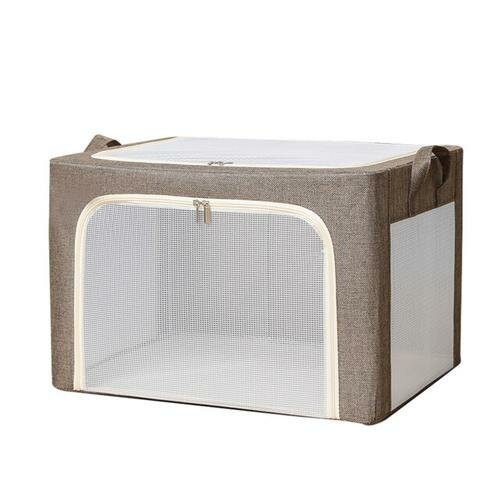 Контейнеры для хранения больших емкостей Уборка мешков для хранения одежды с прозрачными окнами для хранения простыней и одеял, складные мешки для хранения (коричневый цвет)