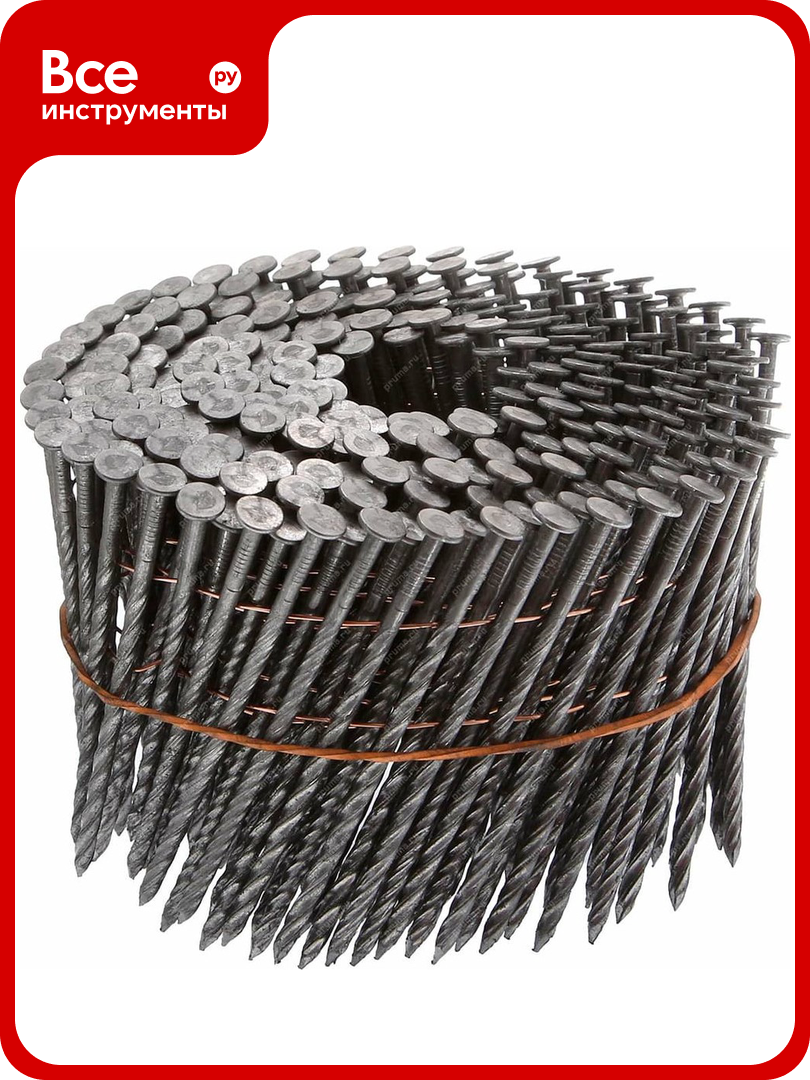 Барабанные гвозди Pegas с винтовой накаткой, стальные, тип CNW, для пневматических инструментов