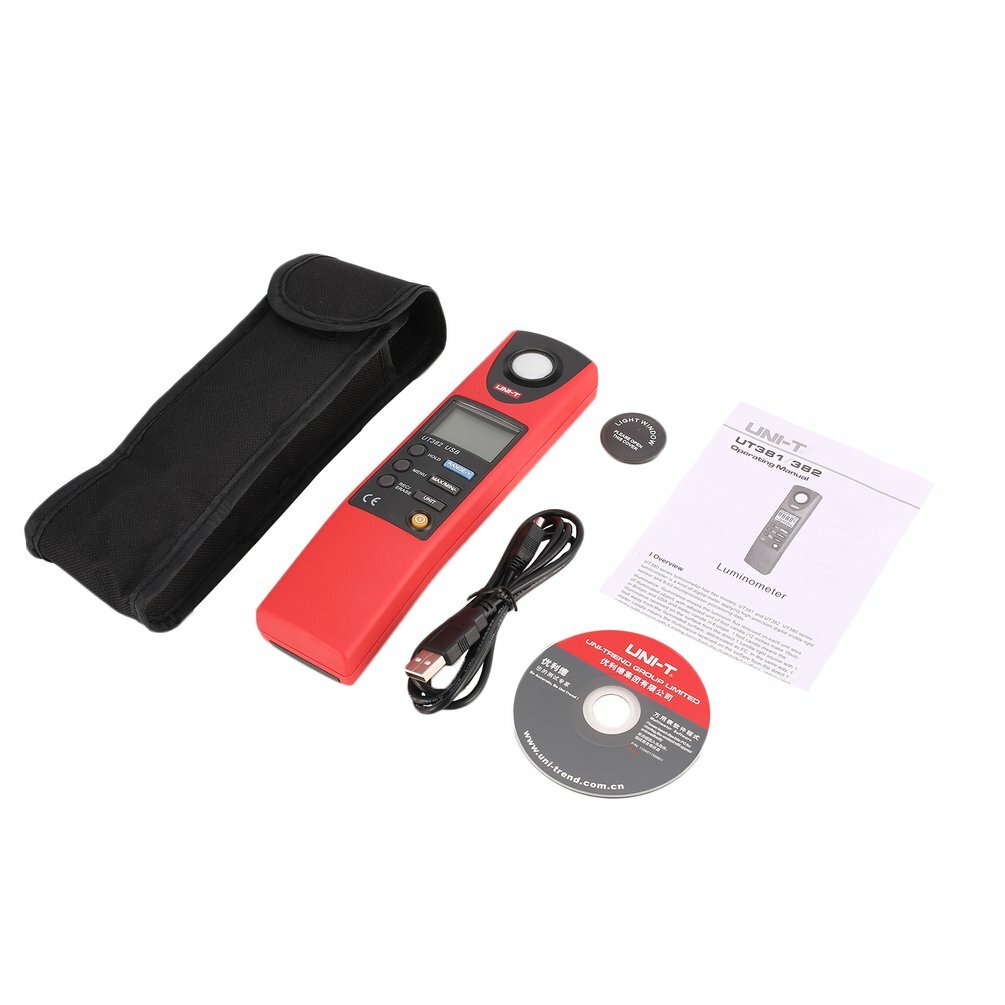 Цифровой люксметр UNI T UT382 Люксметр Люкс/ФС Метр 1999 отсчетов Люминометр - Красный