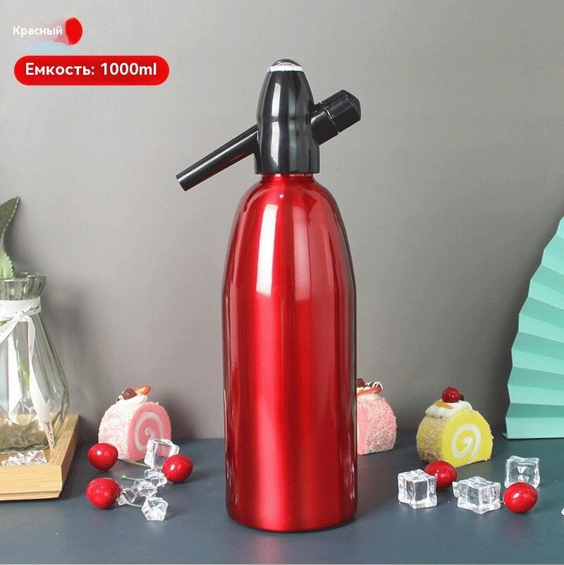 Сифон для газировки 1 литр домашний набор для приготовления газированной воды, лимонада и коктейлей, быстрый и удобный