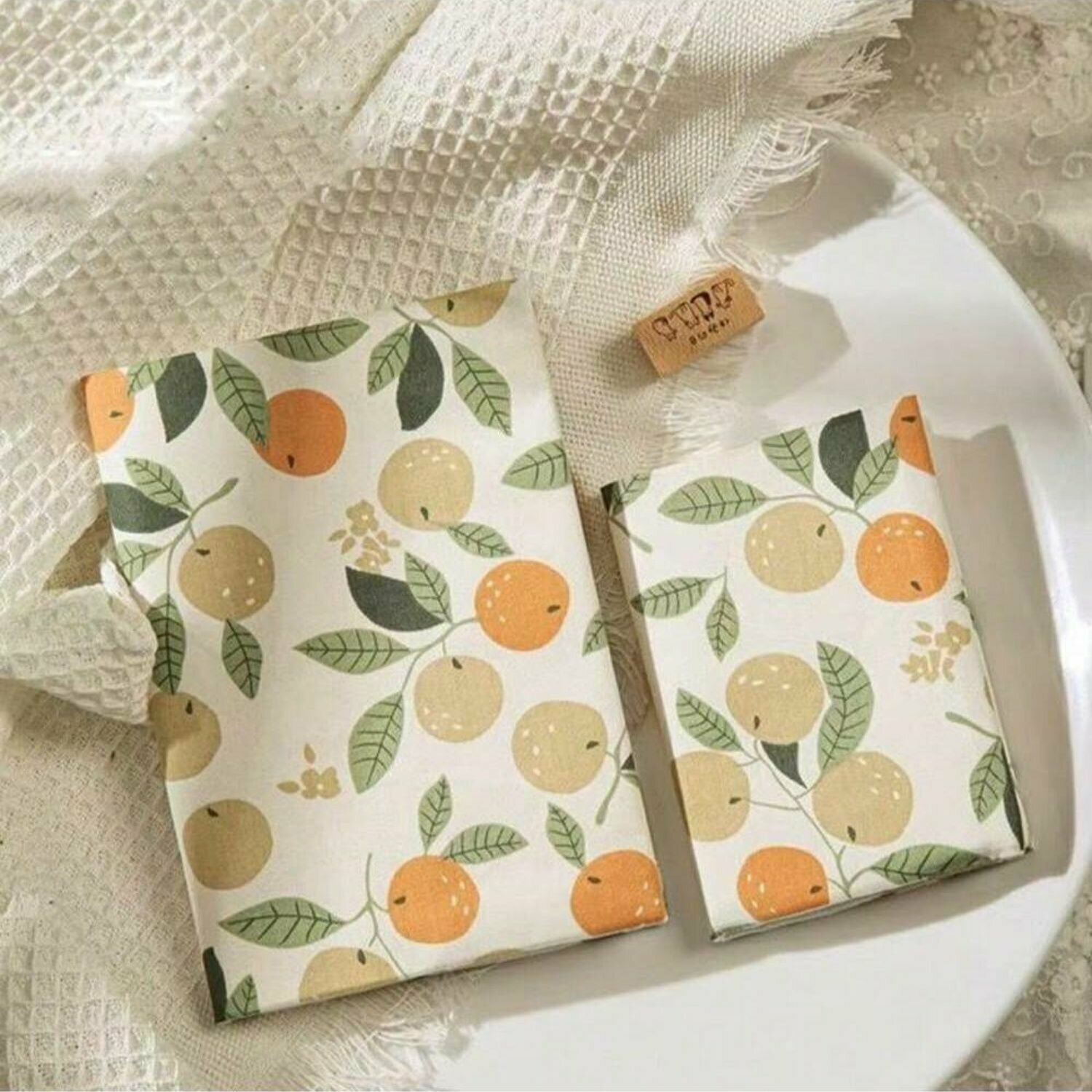 Обложка блокнота формата А5 Оранжевый узор