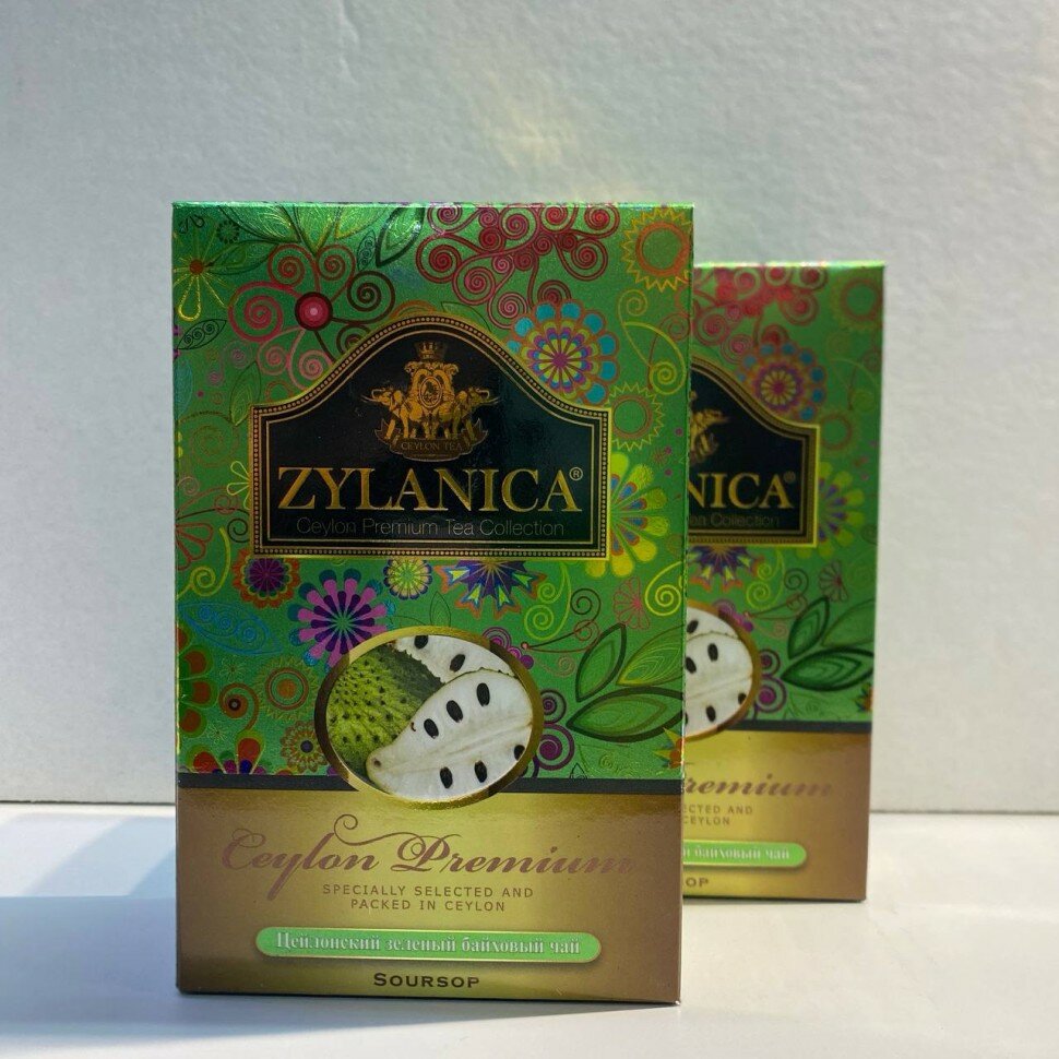 Чай зеленый Zylanica с соусэпом 100 грамм 2 штуки