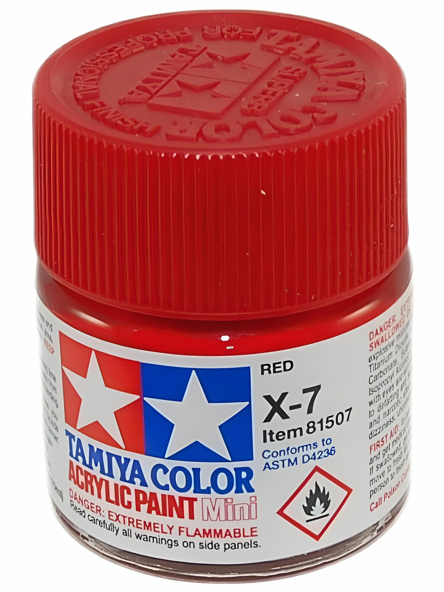 X-7 Red (Красная Глянцевая) акриловая краска, 10 мл.