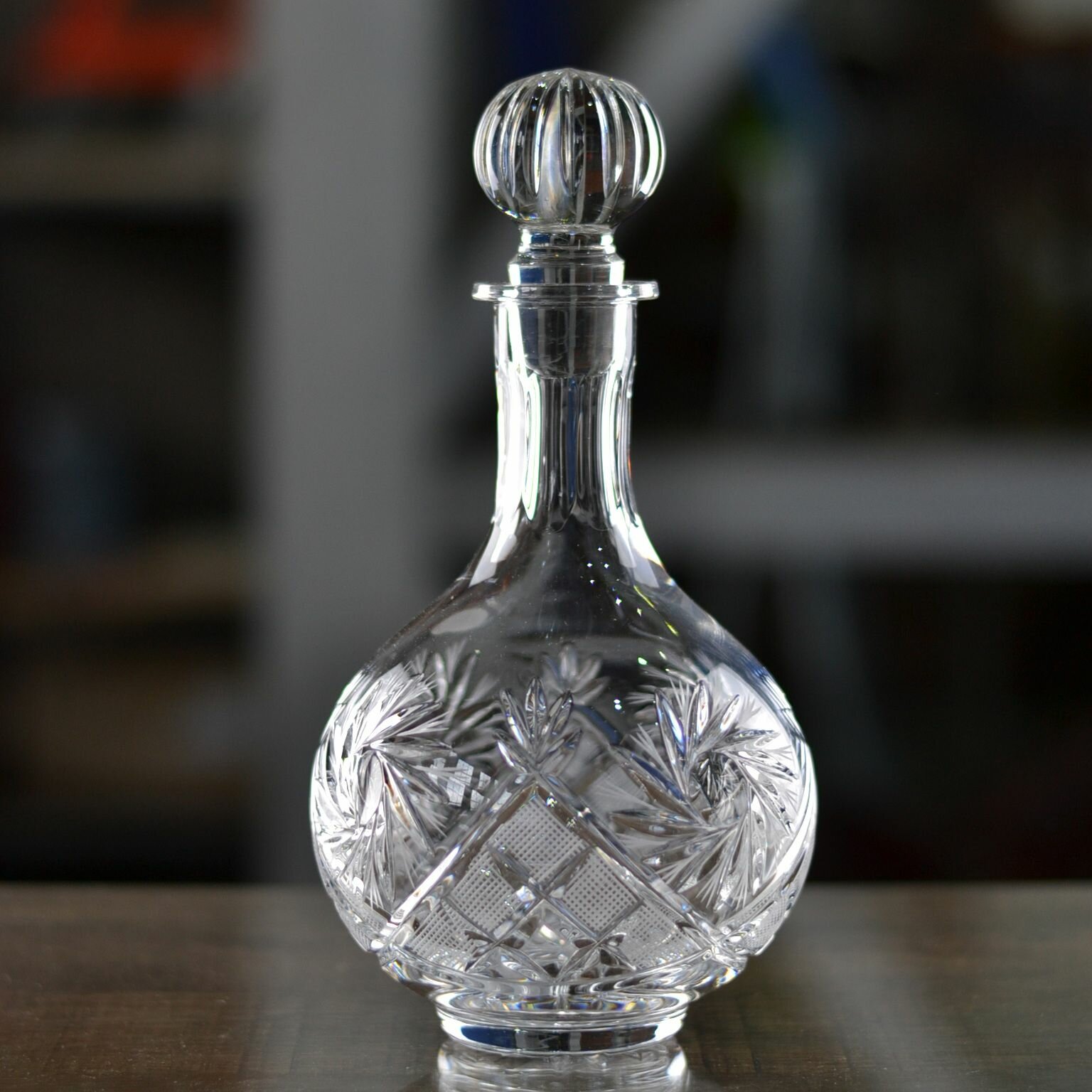 Графин с крышкой хрусталь Неман стеклозавод "Мельница" 1 л (4184 1000/1) для воды сока лимонада морса водки виски алкоголя