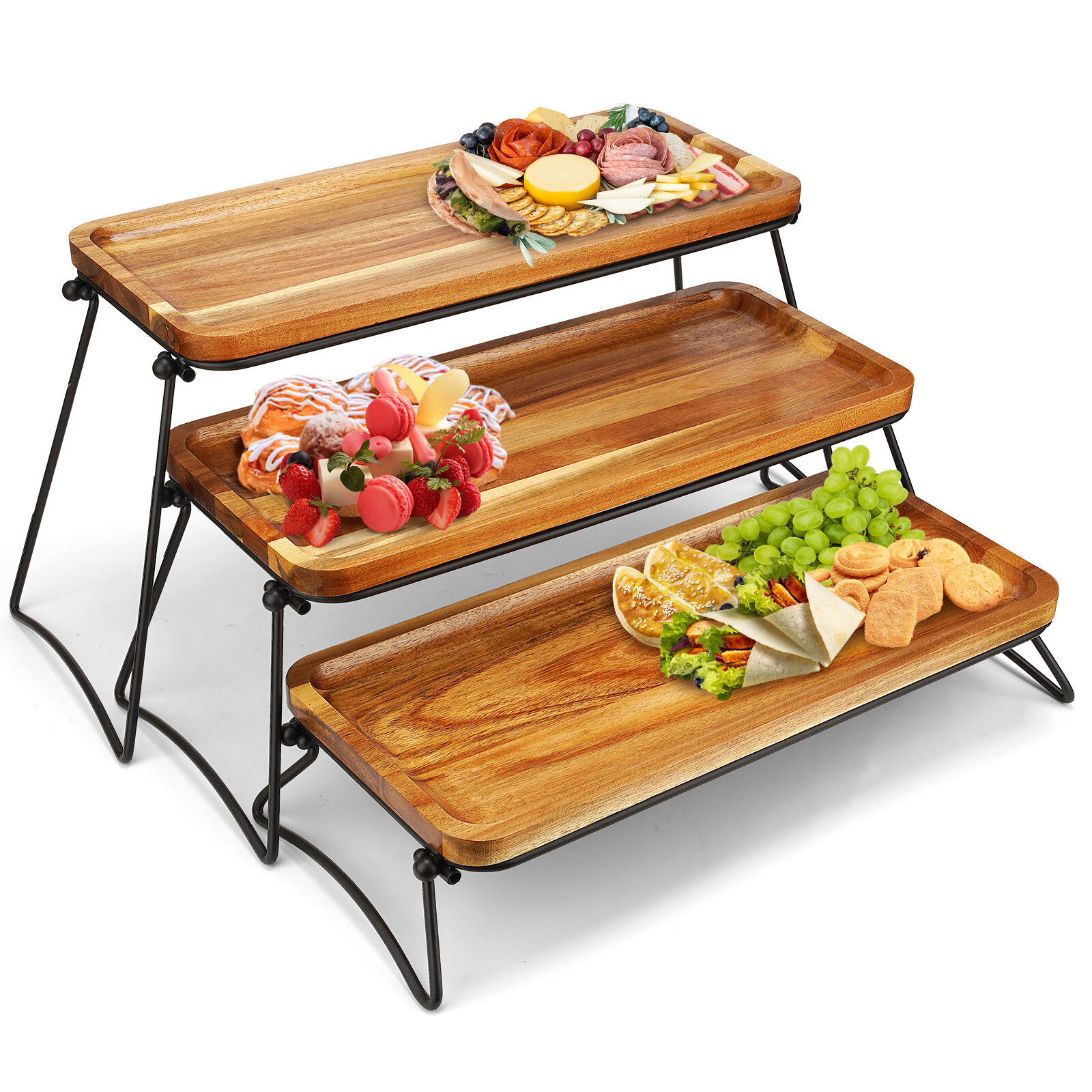 3-ярусный деревянный набор для демонстрации десертов