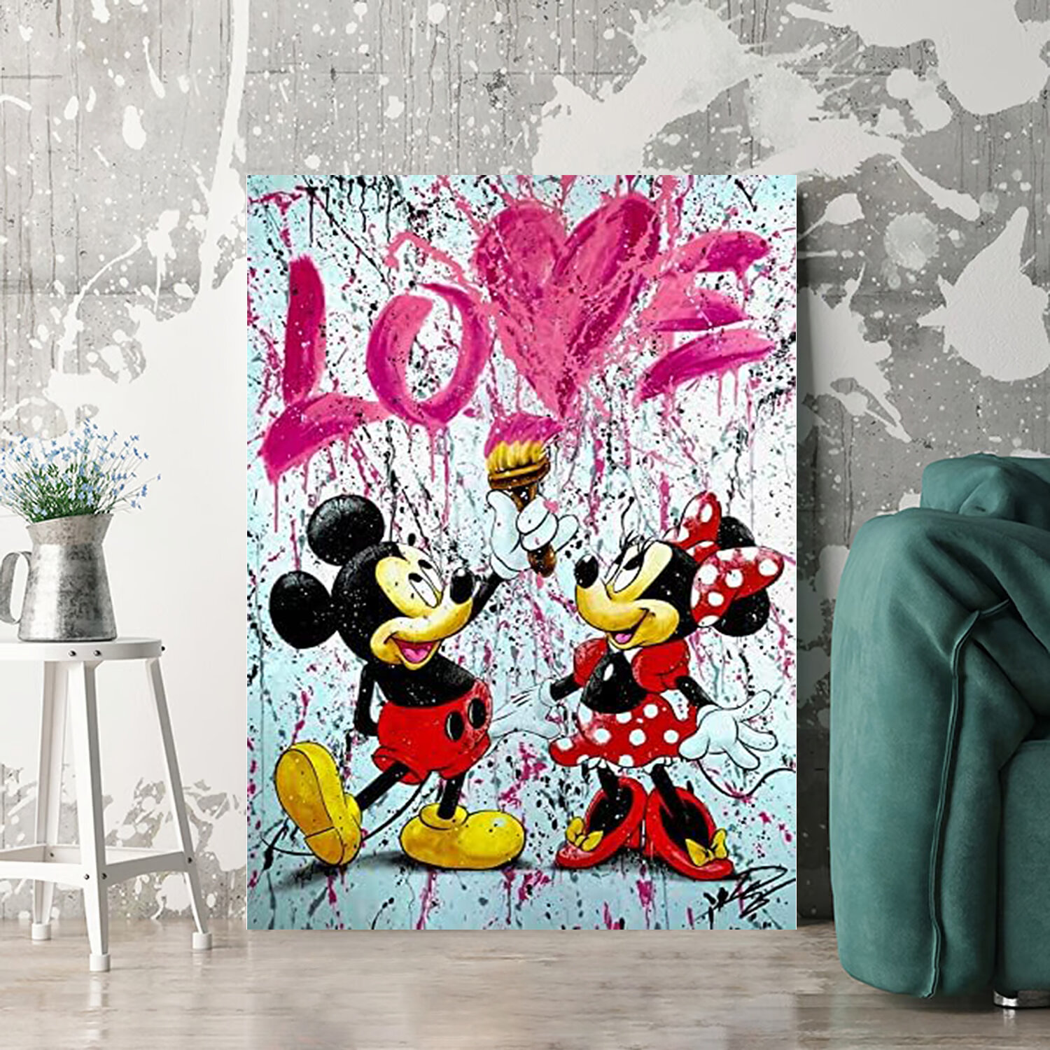 Картина на холсте - "Граффити, поп арт, Бэнкси", 40х60 см.