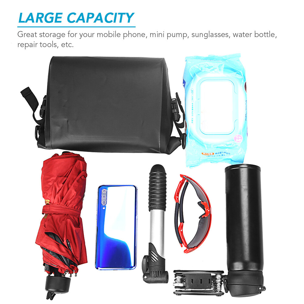 Водонепроницаемая сумка на руль велосипеда с рулонным верхом, для MTB, электровелосипедов, скутеров.