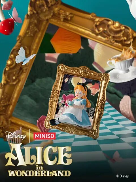 Новинка 2025 года, Miniso Blind Box Alice Art Museum Series Mystery Box, аниме-фигурка, кавайное коллекционное украшение, игрушка, подарок на день рождения