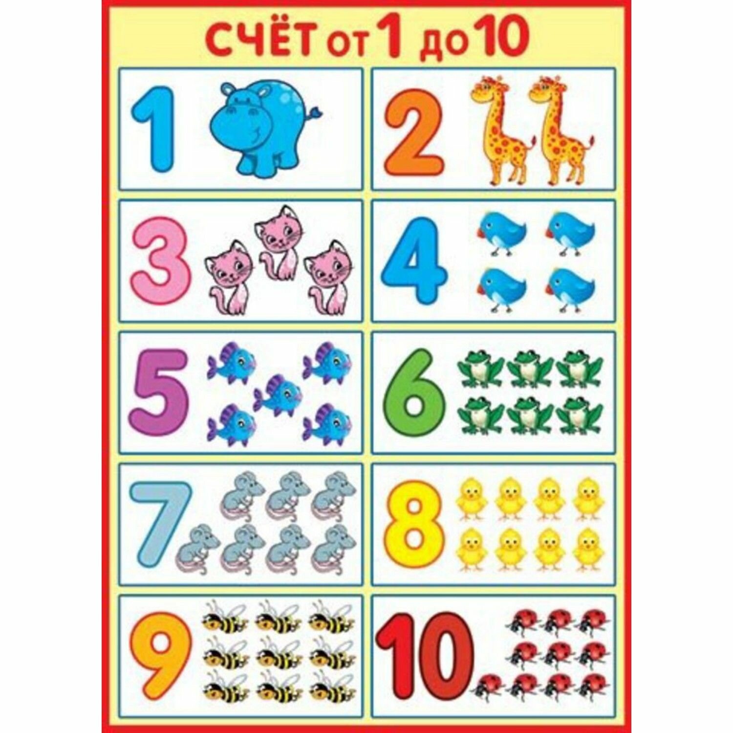 Плакат 50*70см "Счёт от 1 до 10"