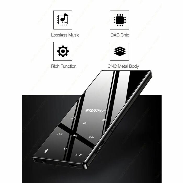 RUIZU MP3-плеер D29_1168 8 ГБ, черный