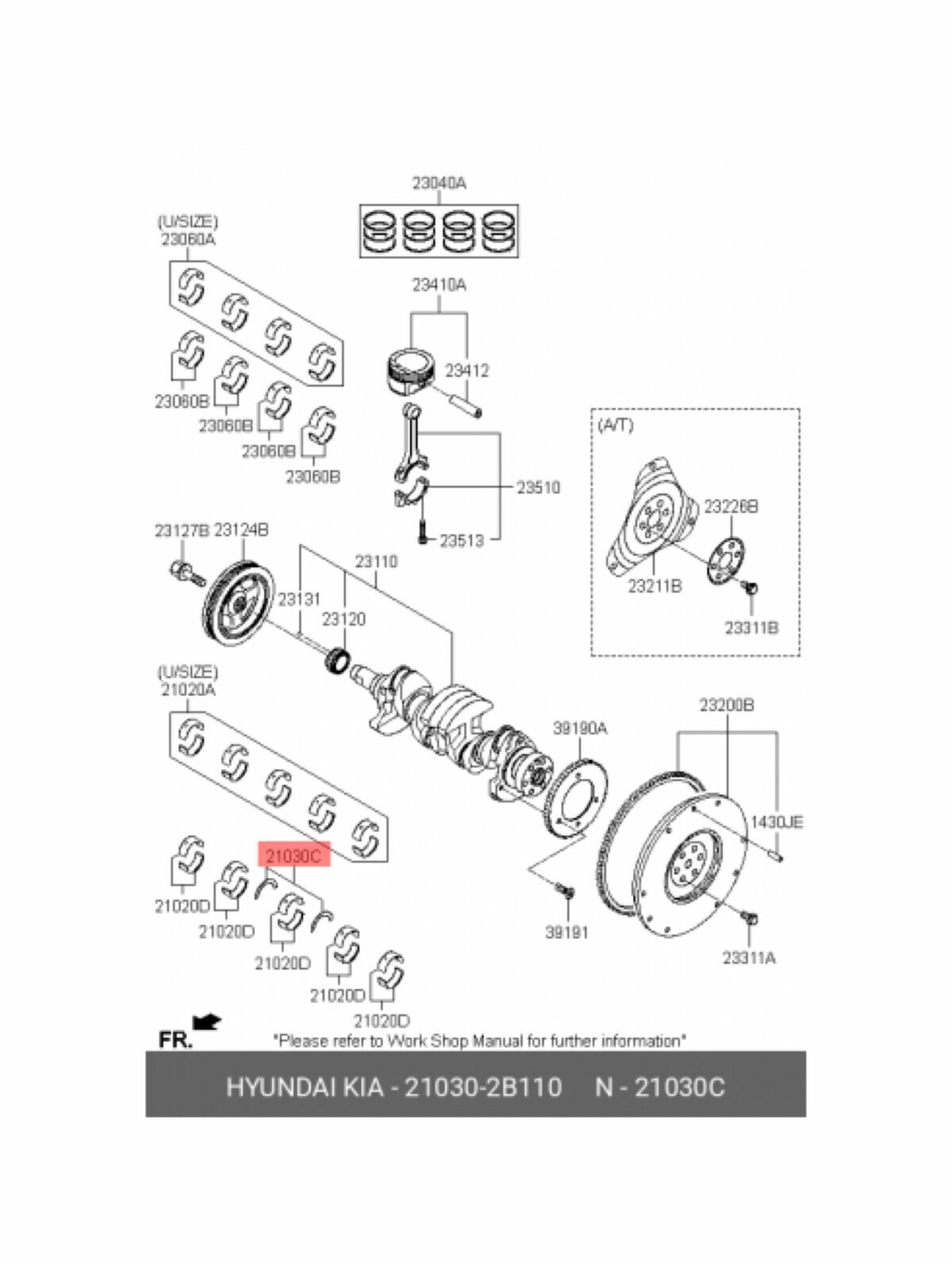 Комплект Подшипников(Hyundai/Kia 210302B110)
