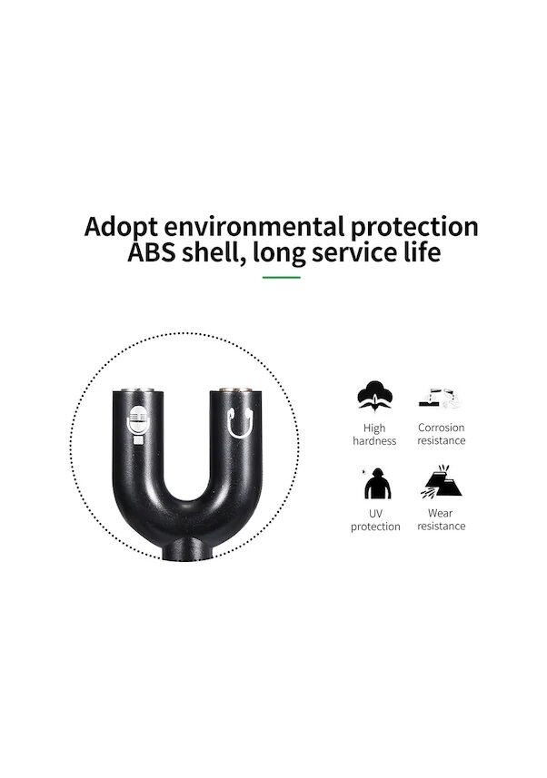 Черный аудиоадаптер 3,5 мм — U-образный конвертер, двусторонний разветвитель для наушников, разъем с покрытием из 24-каратного золота